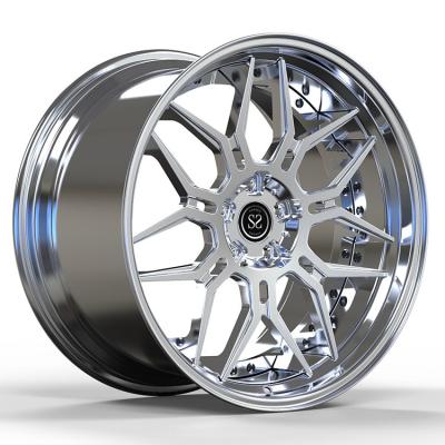 China Clear Brushed Disc 2 PC Aluminum Alloy Rims Polished Barrel 18 19 20 Inches for sale