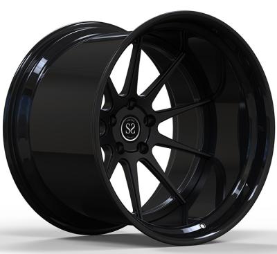 China Custom 2 PC Forged Aluminum Alloy RIms 5x1260.65 Gloss Black Corvette C8 20X10 for sale