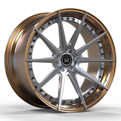 China Custom Bronze 2-PC Rims Fit To Chevrolet Corvette C05 19x10 And 20x10.5 5x120.65 for sale