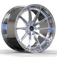 China 21x10.5 5 X112  2 Piece Forged Wheels Clear Brushed Disc Aluminum Alloy Rims for sale