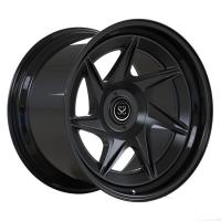 China 19inch 2 PC Forged Rotational Wheels Matte Black Disc Gloss Black Lip For Luxury Porsche for sale