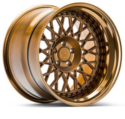 China A6061 Aluminum Forged Wheels 2 Piece In High Gloss Polished Bronze For Luxury Car for sale