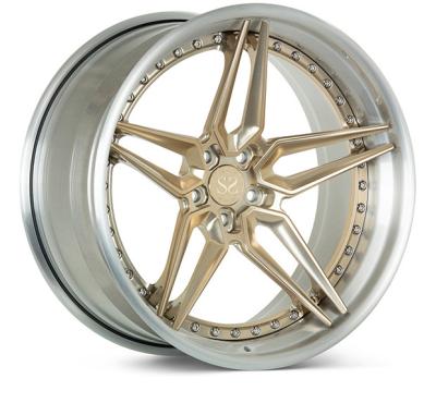 China 20 Inch Gloss Gold Painted 2 Pieces Wheel For Porsche 718 For Luxury Car for sale