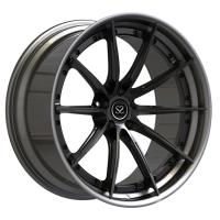 China Polished 2 Piece Forged Wheels 19 Inch Staggered Grey Spokes For Volkswagen Stepped Lip Rims for sale