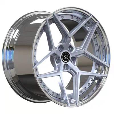 China 19inch 19x10 19x10.5 2 Piece Forged Wheels Toyota Supra Stepped Lip Polished Rims for sale