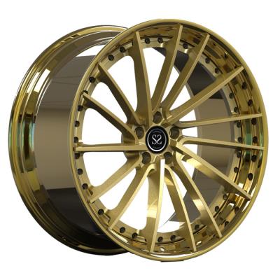 China Lip Audi A7 Forged 2 Piece Rotational Wheel Rims 22inch Brushed Gold Disc for sale