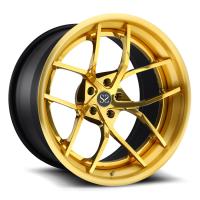 China Staggered 19x10 19x12 Polish Forged Rims For Ford Mustang / Yellow Alloy Rims 19