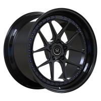 China Matte Black 2 Piece Forged Wheels 19inch Discs Gloss Black Lips For Toyota Supra Rims for sale