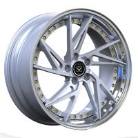 China Silver Discs 2 PC Wheels Polish Lips 20inch For Volkswagen T5 Forged Rotational Rims for sale