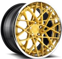 China F12 Berlinetta 3PC Forged Aluminum Alloy Rims Polished Lip 21x9.5 22x12.5 Gold Face for sale