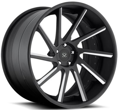 China 2PC Porsche 718 Forged Aluminum Alloy Rims Cayman 19x8.5 19x11 Matt Barrel Gloss Spoke for sale