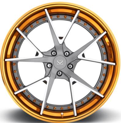 China Hyper Silver 2 Piece Forged Alloy Car Rims For X5 / X6 Color Customized 21 Inch for sale
