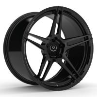 China Monoblock 1 Piece Wheels Forged Rims For Mustang GT 19inch Concave Hyper Black for sale