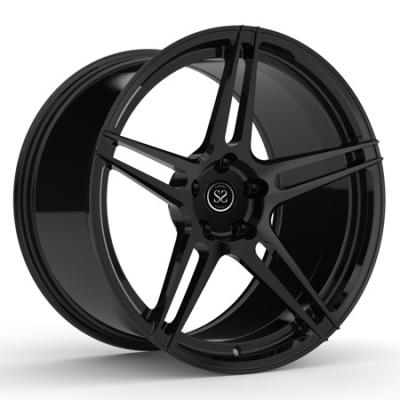 China Monoblock 1 Piece Wheels Forged Rims For Mustang GT 19inch Concave Hyper Black for sale