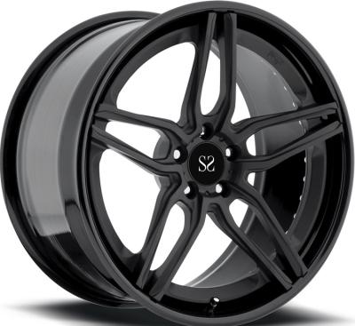 China 19x8.5 19x110 2PC Forged Aluminum Alloy Rims Gloss Black For Lamborghini Gallardo for sale