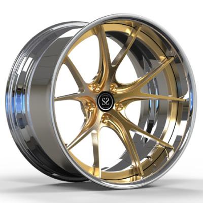 China High Polish Lips 2 Piece Forged Wheels Rim For Audi RS6 20inch Brush Gold for sale