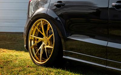 China High Polish Lips 2 Piece Forged Wheels For Audi RS6 20inch Brush Gold Custom Rims for sale