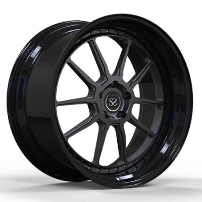 China Grey Disc Forged 2 Piece Wheels Gloss Black Lips For BMW 750i 20inch Custom Rims for sale