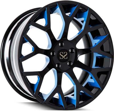China Custom Gloss Black 3PC Forged Alloy Rims 20inch Of 6064 - T6 SAE J2530 for sale