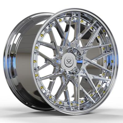 China Polished Disc Lip 2 Piece Forged Wheels Gold Screws For BMW M2 20inch Custom Rims for sale