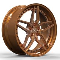 China Brushed Bronze Gold 2 Piece Forged Rims Wheels 5x120 5x112 5x130 5x108 for sale