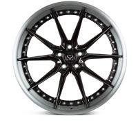 China 2PC Audi Forged Aluminum Wheels 5Spoke Black Rim Silver Machining Face 17inches for sale
