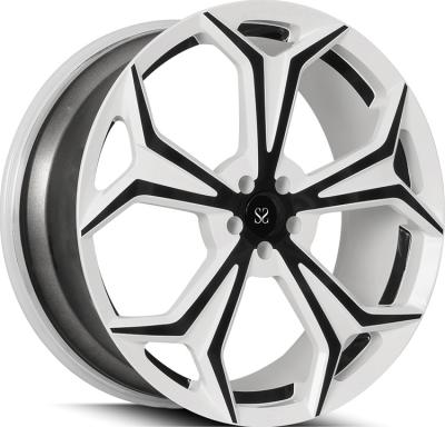 China Custom Forged Alloy Rims Land Rover Defender 22x9.5 White Black Spokes Multiple Widths 9.0-12 for sale