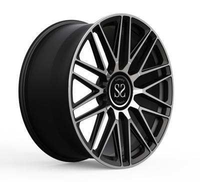 China Monoblock 1 Piece Rims Forged Wheels Black Machined Face 21x9 21x10 Staggered Mercedes Benz for sale
