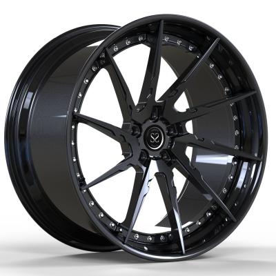 China 5x112 Polish 2 PC Forged Wheels Aluminum Alloy Rims 20inch Staggered for sale