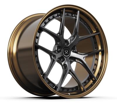 China Polished 2PC Forged Wheel Rims For BMW Audi Porsche Bronze Spoke 18inch 5x112 Alloy for sale