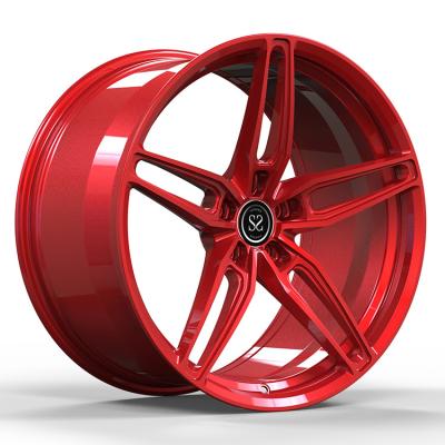 China Bugatti Chiron Aluminum Alloy Rims Gloss Red 5x130 Staggered 20 And 21 Inches for sale