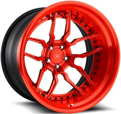 China 18 Inch For 370Z Passenger Cars Rims 5x112 5x120 3-PC Forged A6061 T6 Alloy Black Barrel for sale