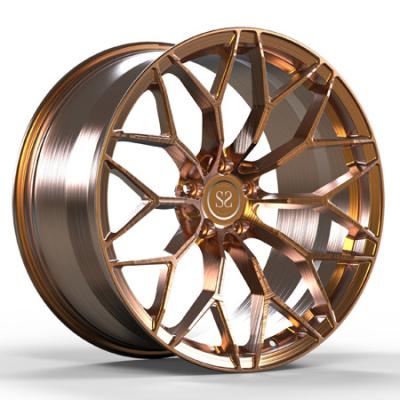 China Bronze Brushed Forged Wheels Monoblock 21inch Staggered For Ferrari 458 Custom Rims for sale