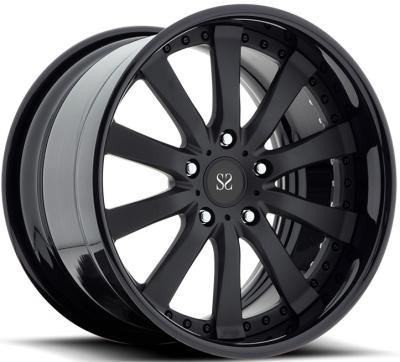 China 20 21 22 Inch Ferrari 2 Piece Forged Wheels Black Pcd 5x112 5 Holes for sale