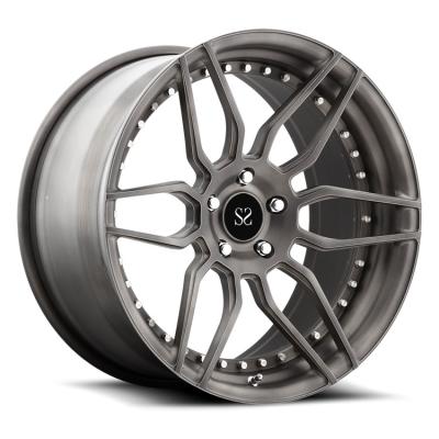 China Macan Wheels 18 19 20 21 22 Inch 5x130 2-Pc Forged A6061 T6 Alloy Styling Rims for sale