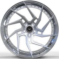 China 5x110 2-PC Custom Rim Polished Lip 20x8.5 and 20x10 For Alfa Romeo Giulia Quadrifoglio for sale