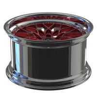 China BMW X5 F15 22x10.5 and 22x12 Custom Polished+Matt Red Face 2-PC Forged Aluminum Alloy for sale