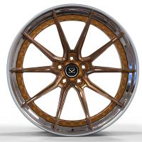 China 18x9.5 And 18x10.5 Custom 2-PC Forged Aluminu Alloy Rims Polished Lip+Bronze Disc For BMW M4 for sale