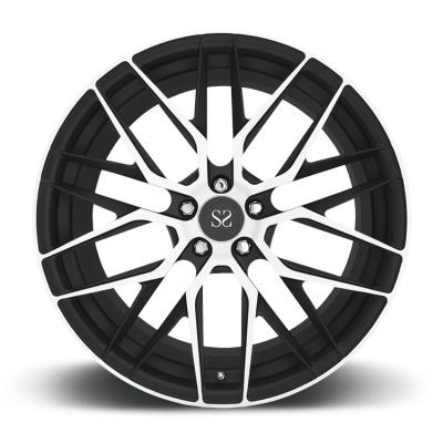 China Black Machine Face For C63 wheels 2-PC 18 19 20 21 22 Inch Forged Alloy Custom Rims for sale