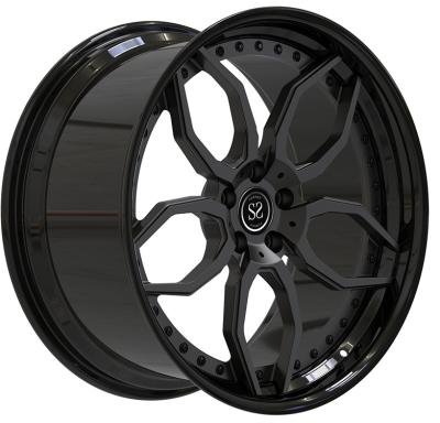 China 23x11 Custom 2-PC Forged Rims Gloss Black 5x130 For Porsche Cayenne 2020 for sale