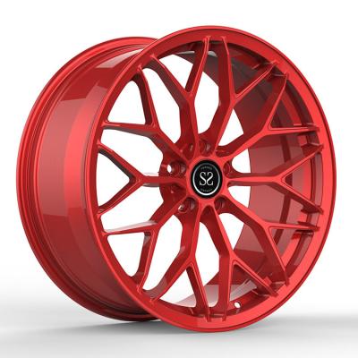 China Red 1 Piece Forged Wheels Custom 21x9.5 and 22x12 For Ferrari FF for sale