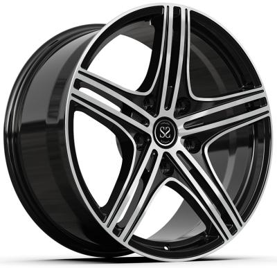 China SLS AMG 1 Piece Forged Wheels Custom Gloss Black Polished Face 20x10.5 and 21x12 for sale