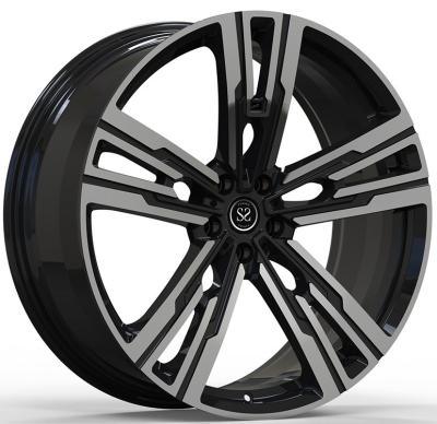 China Satin Black Polished Face 22x9.5 and 22x11 Custom 1-PC Forged Wheels for G70 BMW 760 for sale
