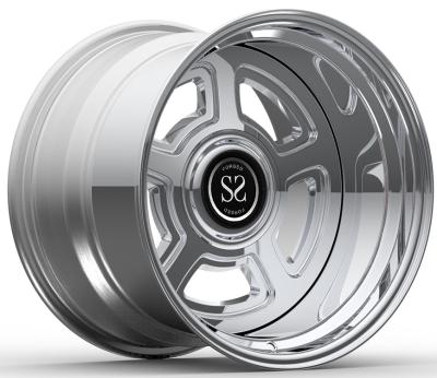 China Custom 3 PC Rims 18X8 And 18X12 Polished For Dodge Charger 1968 for sale