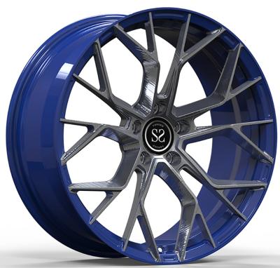 China Chevy Corvette C5 Staggered  19 and 20 Multi-spoke Gloss black 1-PC Forged Alloy Wheels 5x120.65 for sale