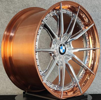 China 5x112 Custom Rims Bronze Polished Lip For Benz BMW Audi for sale