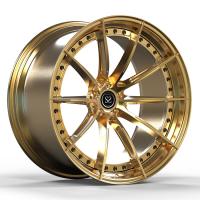 China 5x112 Rims For Audi RS8 Gloss Black 2-PC Forged Aluminum Alloy Rims Staggered 19 And 20 Inches for sale