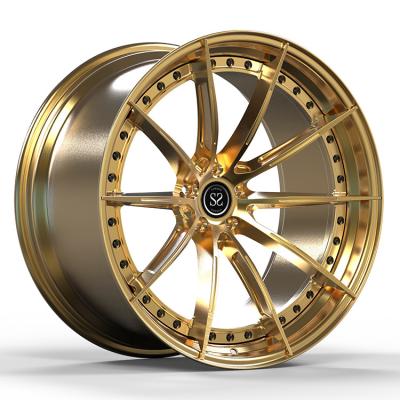 China 5x112 Rims For Audi RS8 Gloss Black 2-PC Forged Aluminum Alloy Rims Staggered 19 And 20 Inches for sale