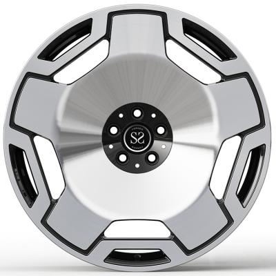 China 22x9 And 22x10 Custom 1-PC Forged Rims Black Polished Face For Benz S500 for sale