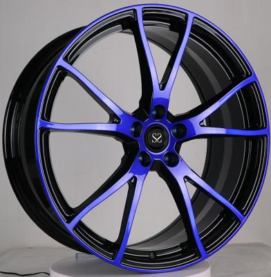 China Tesla Model 3  Goss Black and Blue Face 20x9.0 and 20x10 1-PC Forged Rims for sale